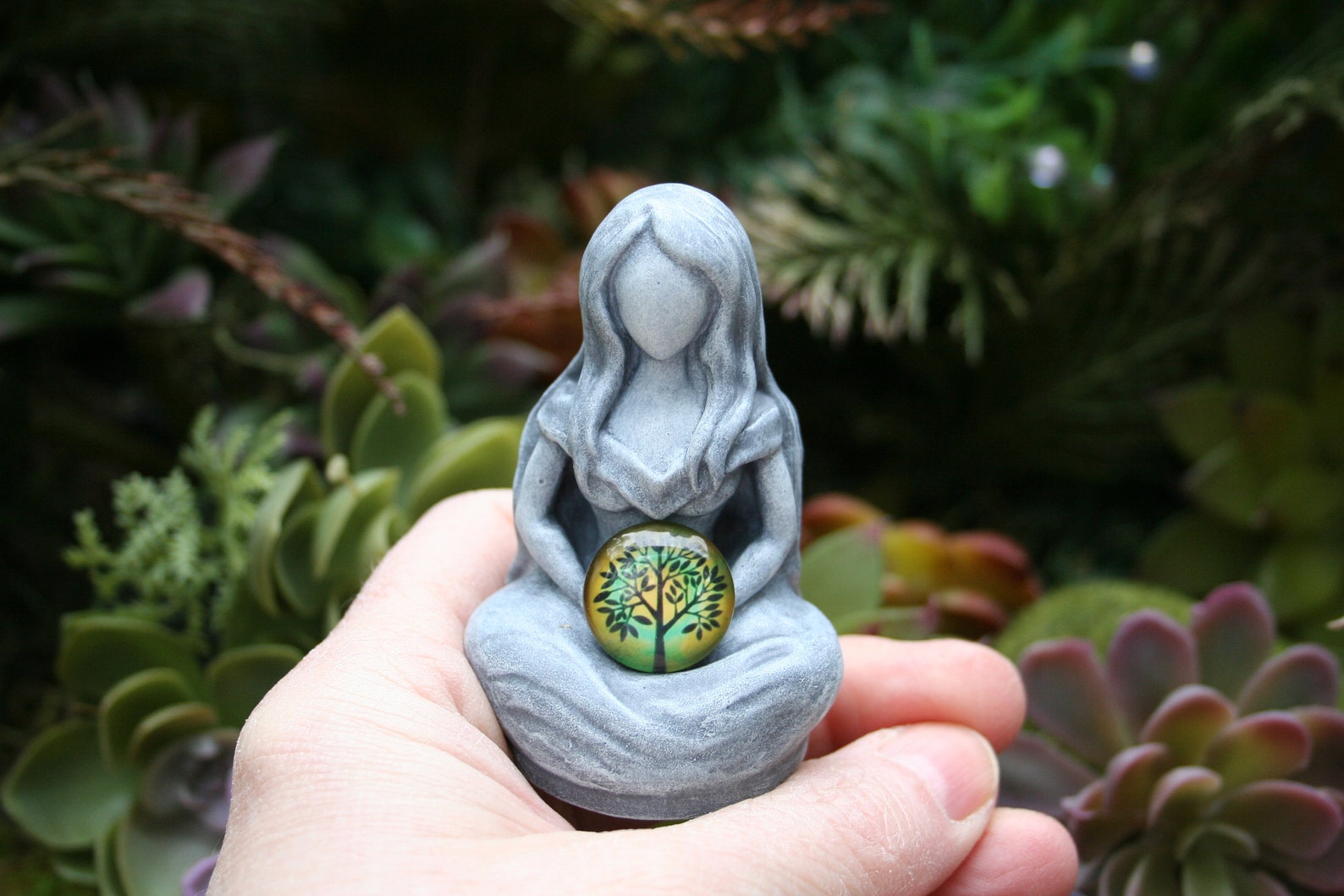 Earth Goddess Statue Gaia Statue Holding Tree of Life - Etsy