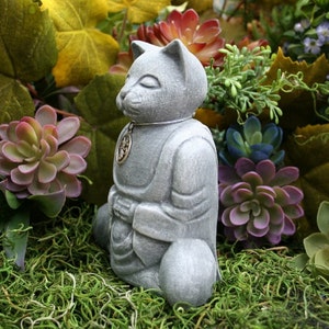 Meditation Cat Buddha Zen Cat Ohm Cat Yoga Cat Concrete Garden Art - Etsy