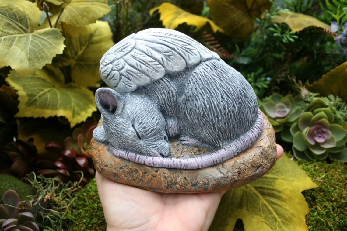 Rat Angel Statue Rat Memorial Concrete Rat Garden Statue - Etsy
