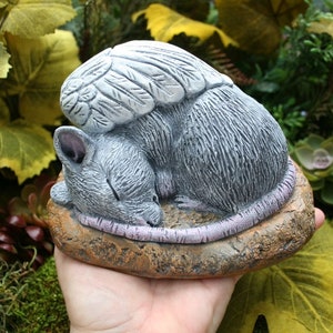 Rat Angel Statue, Rat Memorial, Concrete Rat Garden Statue, Rattie ...