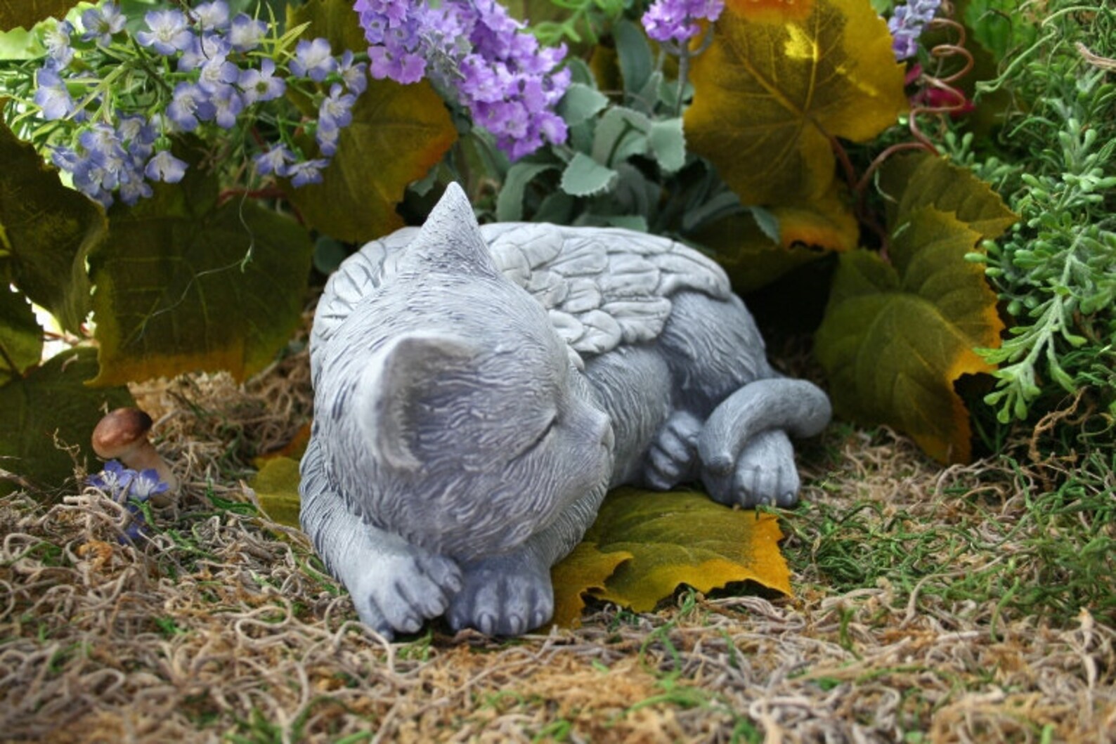 Angel Cat Statue BIG Sleeping Cat Memorial Garden Sculpture - Etsy