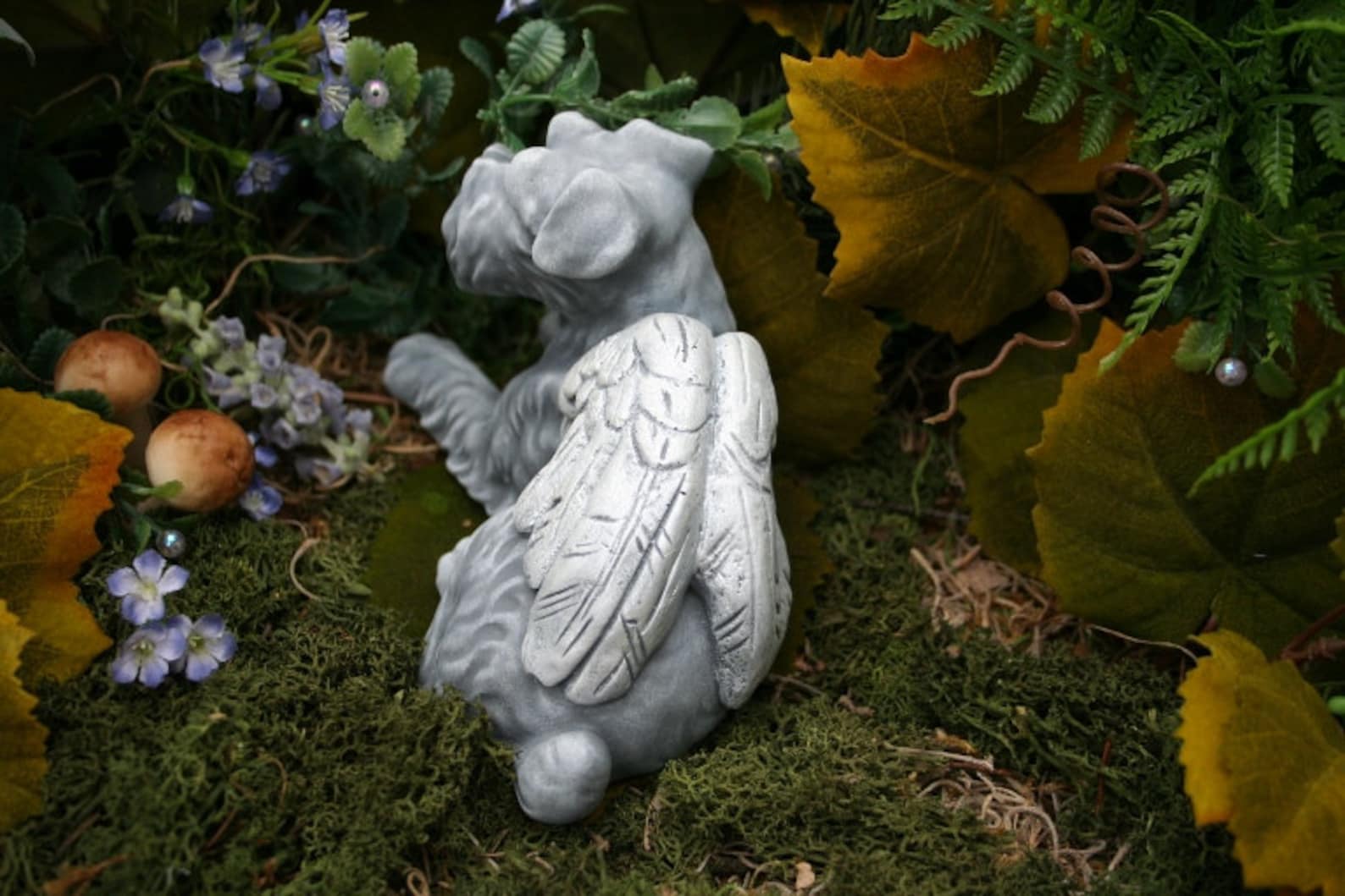 Schnauzer Dog Angel Statue Pet Memorial Garden Decor - Etsy