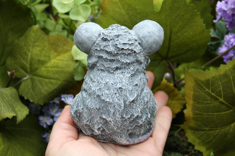 Sweet Lil' Mouse Statue - Mouse Eating Peanuts Concrete Garden Statue ...