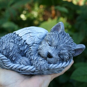 Yorkie Angel Dog Statue, Yorkshire Terrier Memorial, Silky Terrier ...