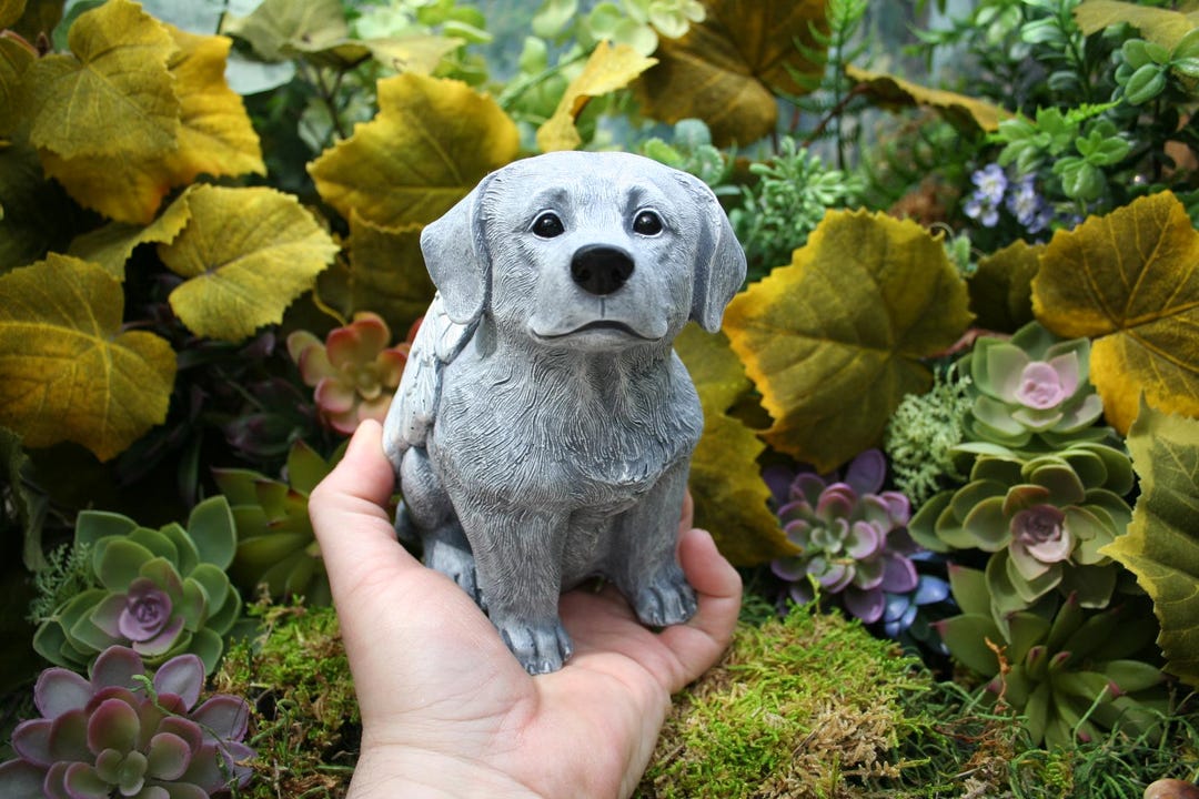 Dog Angel Memorial - Lab / Golden Retriever / Labrador Concrete Statue ...