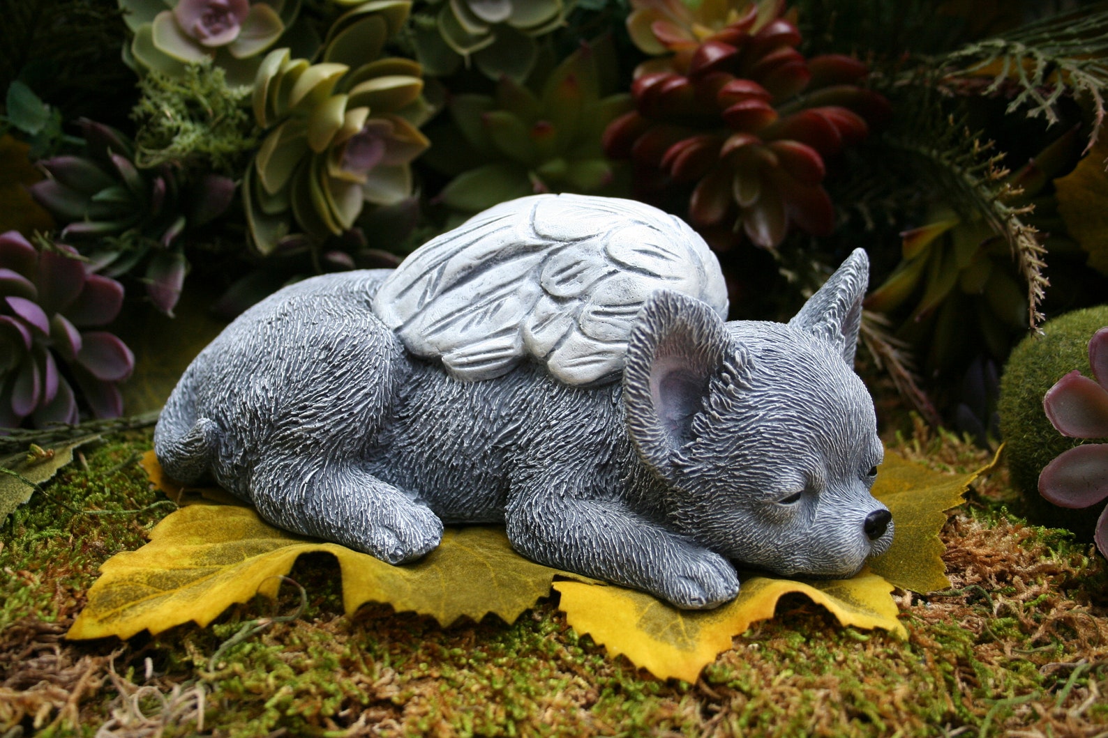 Chihuahua Angel Dog Statue - Concrete Chihuahua Statue - Sleeping ...