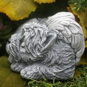 Yorkie Angel Dog Statue, Yorkshire Terrier or Silky Terrier Concrete ...