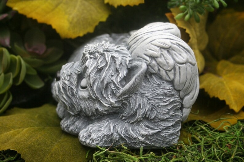 Terrier Angel Dog Statue You Choose Eyes Open or Closed West - Etsy