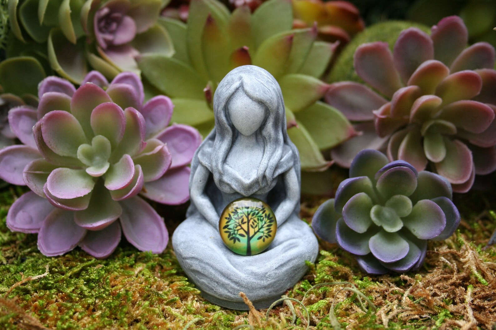 Earth Goddess Statue Gaia Statue Holding Tree of Life - Etsy