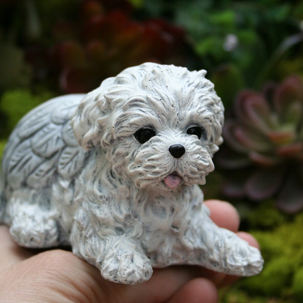 Concrete Maltese Dog Statue - Etsy