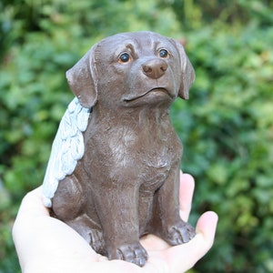 Chocolate Lab Dog Angel - Chocolate Labrador Retriever Concrete Statue ...