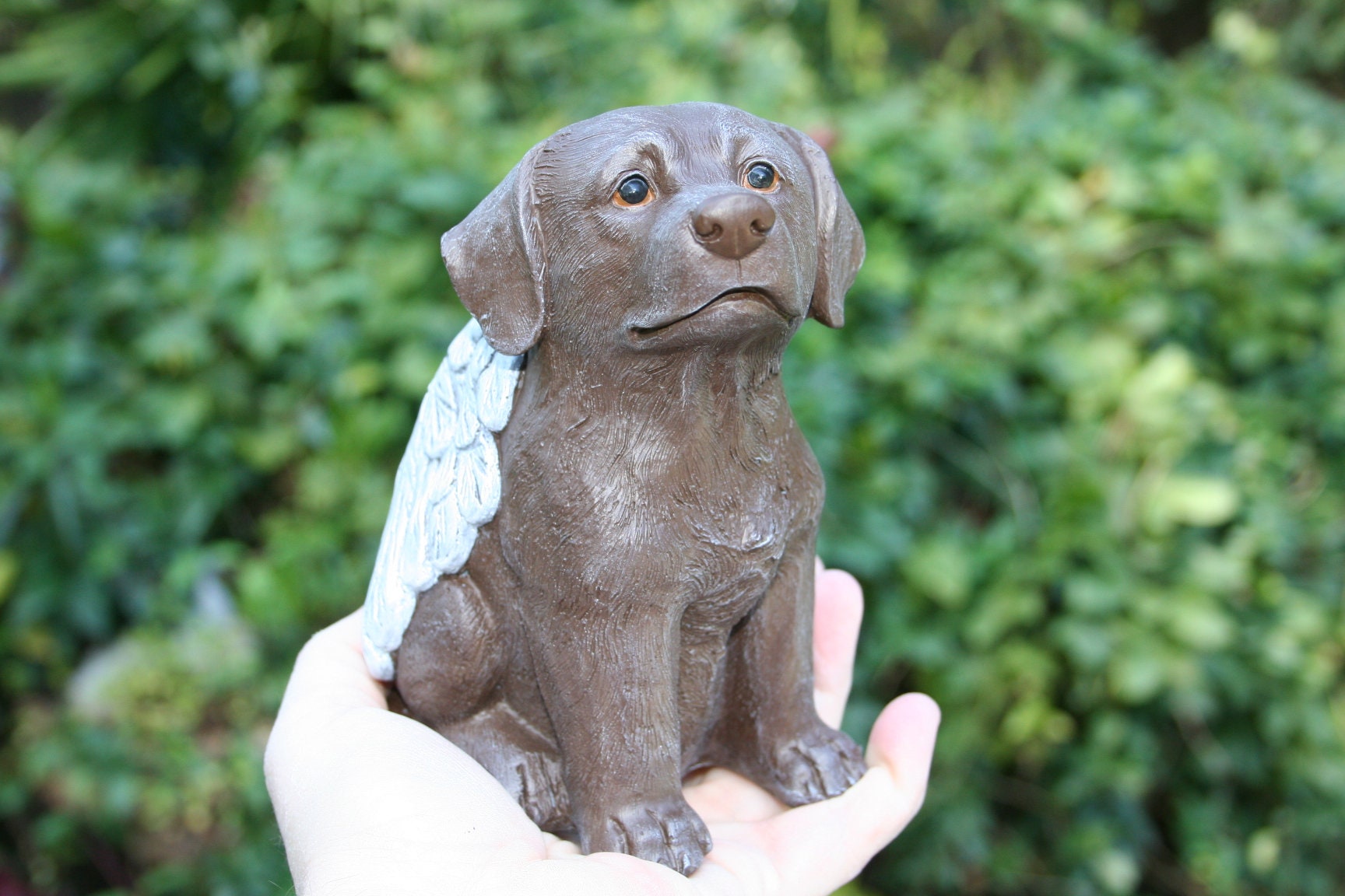 Chocolate Lab Dog Angel - Chocolate Labrador Retriever Concrete Statue ...