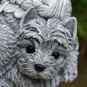 Yorkie Angel Dog Statue, Yorkshire Terrier or Silky Terrier Concrete ...