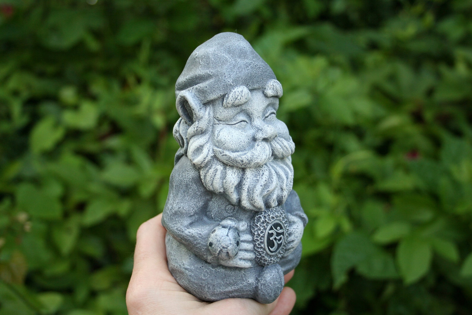 Meditating Garden Gnome Statue - Concrete Yoga Gnome - Zen Gnome ...