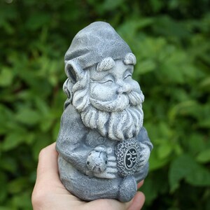 Meditating Garden Gnome Statue - Concrete Yoga Gnome - Zen Gnome ...