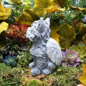 Yorkshire Terrier Angel Dog Statue, Yorkie, Silky Terrier Concrete ...
