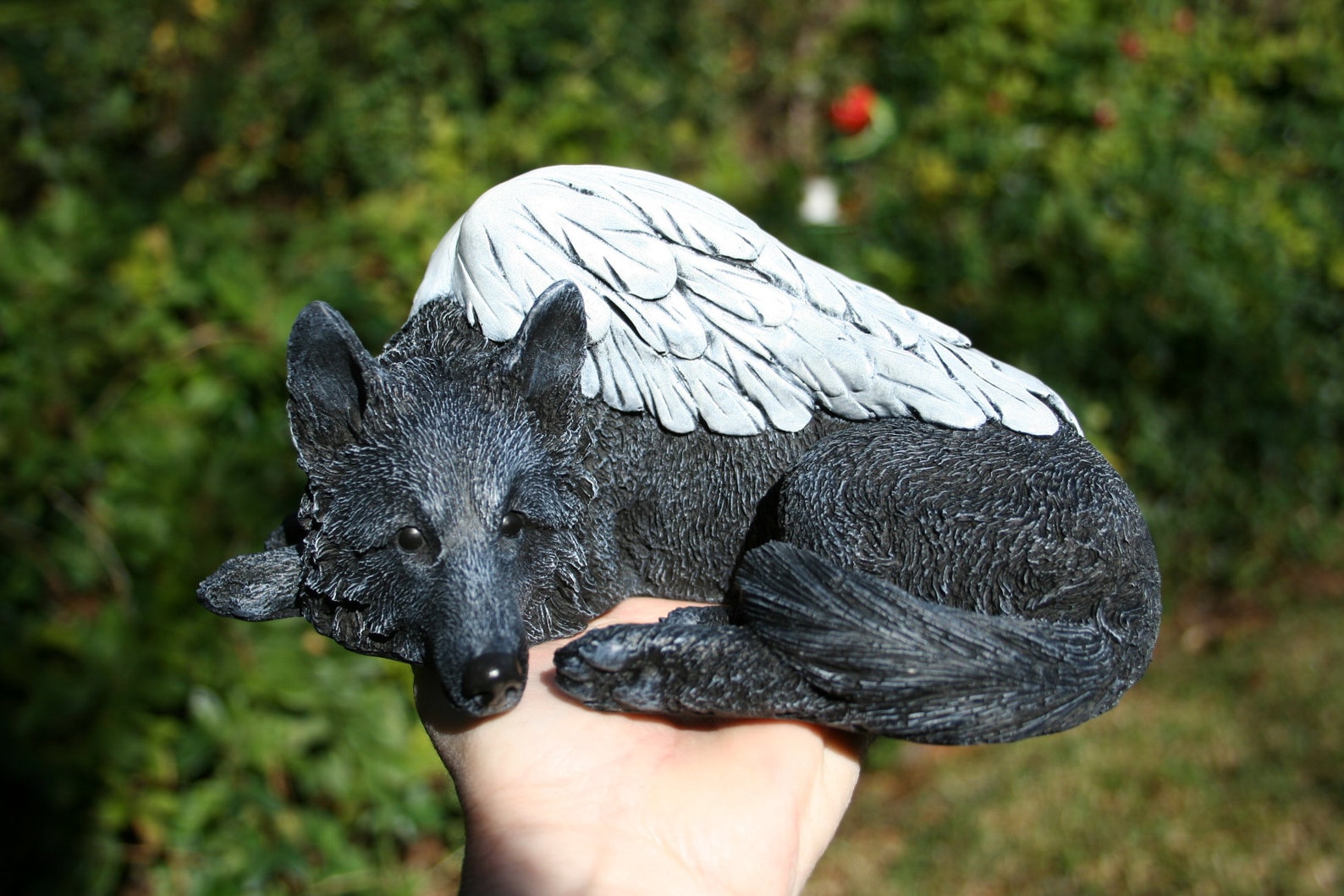 Black German Shepherd Angel Dog Statue My Guardian | Etsy