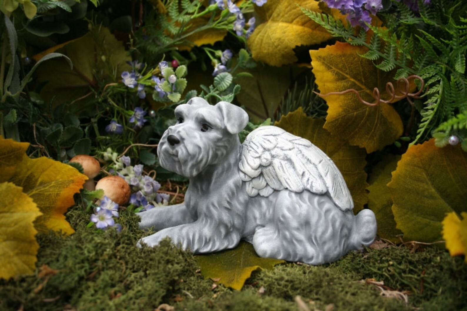Schnauzer Dog Angel Statue Pet Memorial Garden Decor - Etsy