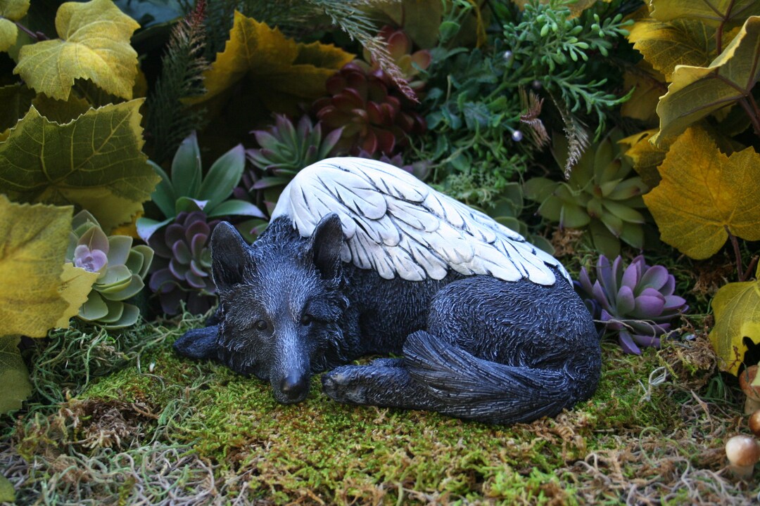 Black German Shepherd Angel Dog Statue - "my Guardian Angel" - Black ...