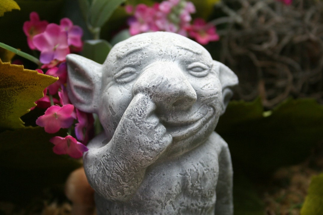 Handmade Troll Statue - Meet Nucky the Nosepicker - Solid Concrete ...