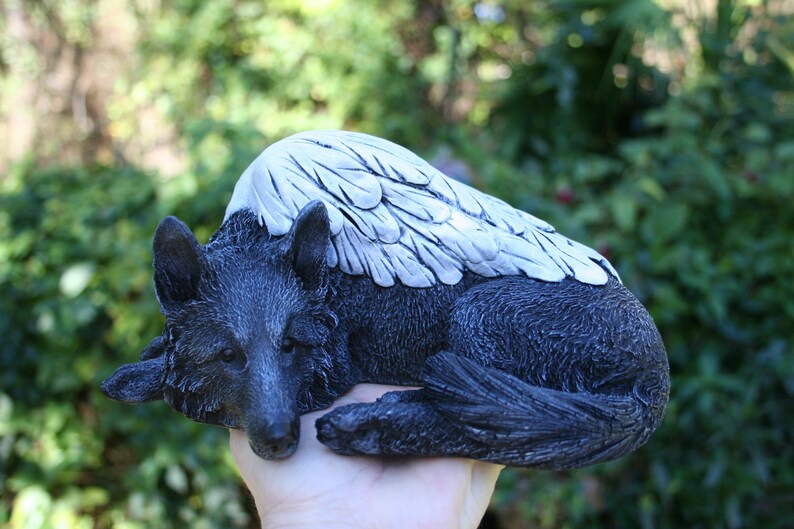 Black German Shepherd Angel Dog Statue my Guardian - Etsy