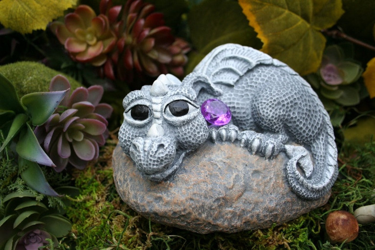 Baby Dragon Statue Devious Devlin Garden Decor Outdoor Art | Etsy