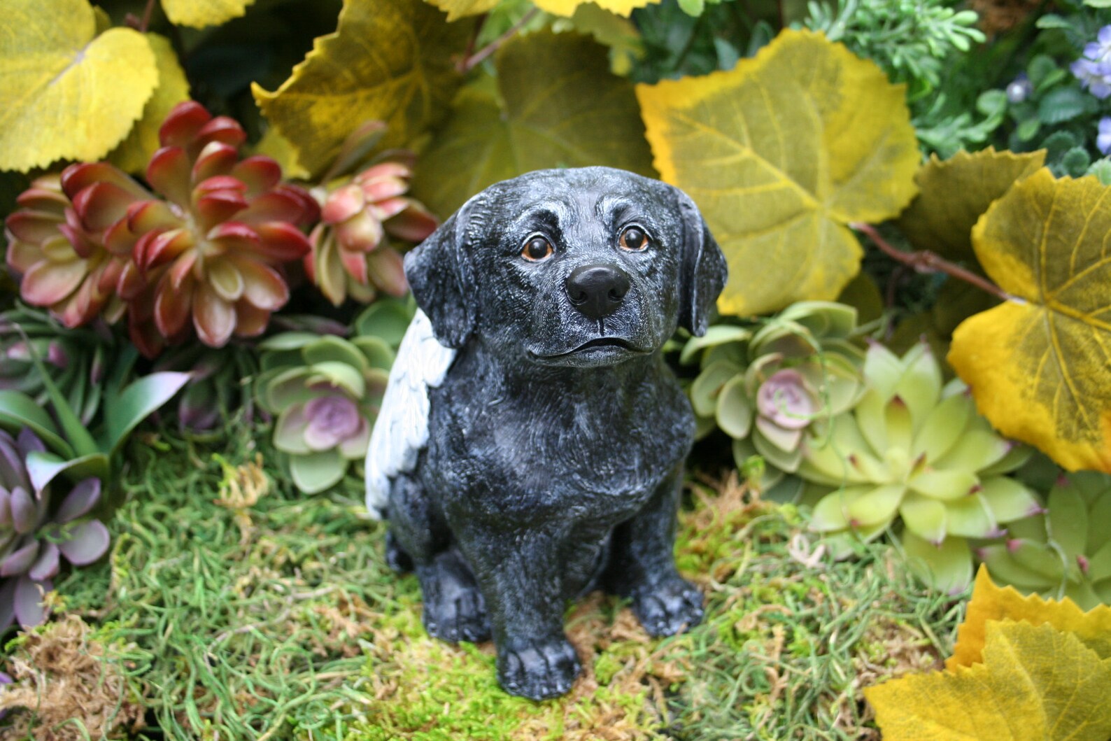 Labrador Dog Angel Memorial / Black Lab Concrete Statue Pet Marker - Etsy