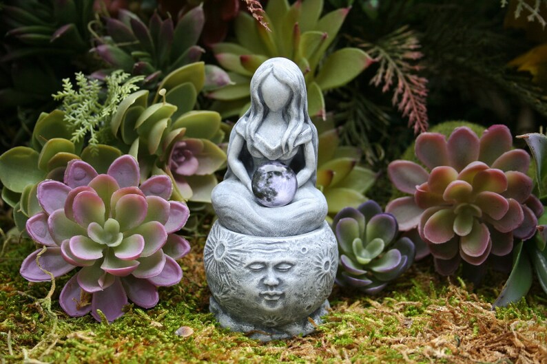 Moon Goddess Statue & Lunar Goddess Offering Dish / Tea Light Holder ...