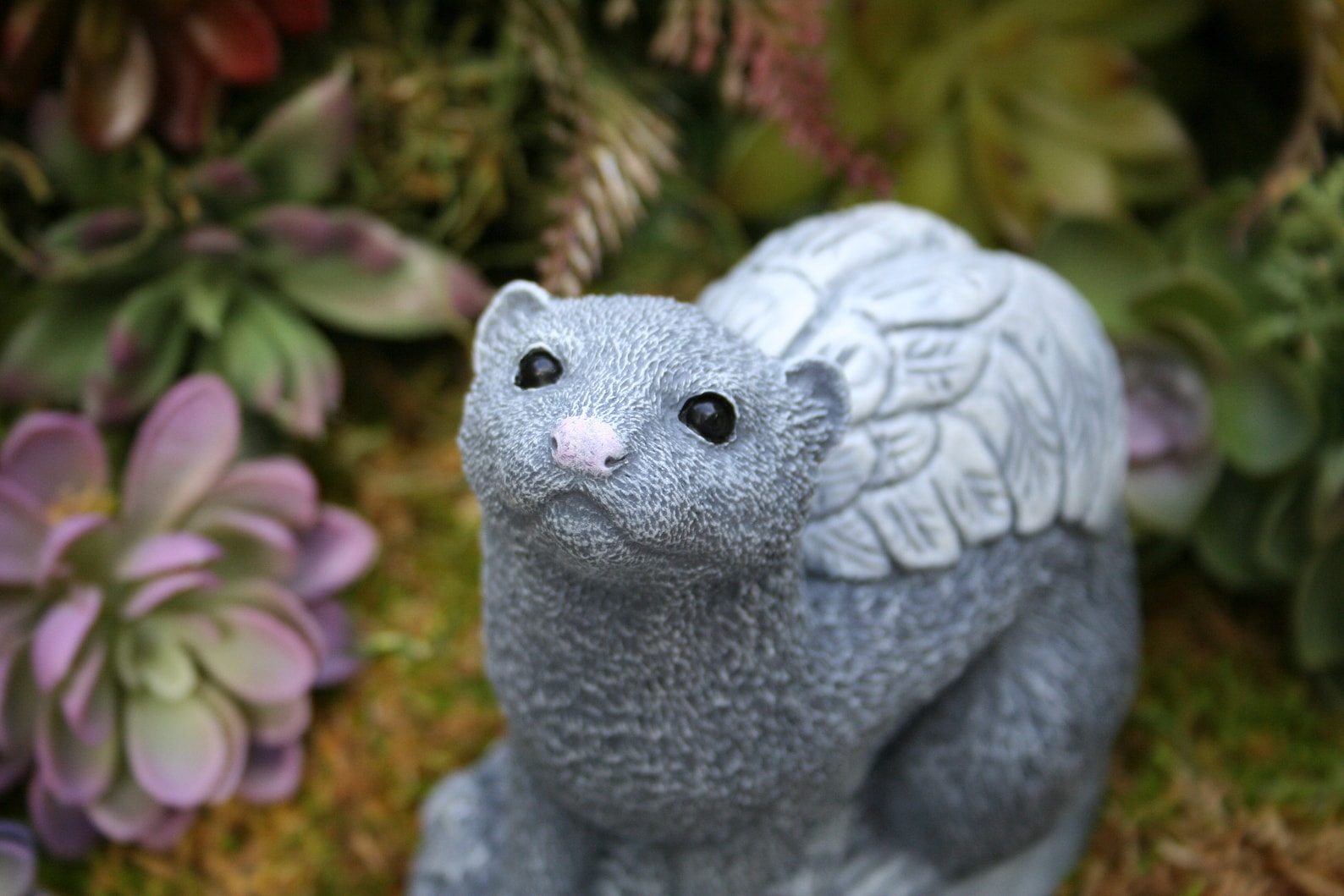 Ferret Angel Statue, Concrete Ferret With Angel Wings - the Perfect Way ...