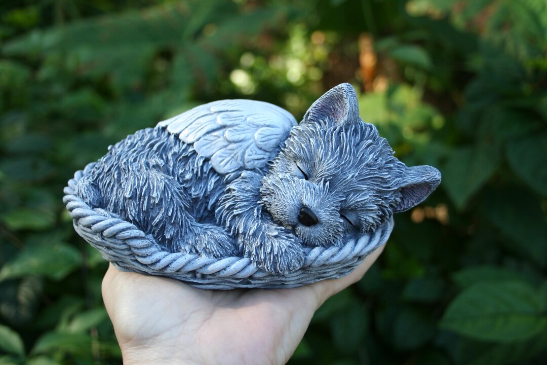 Yorkie Angel Dog Statue, Yorkshire Terrier Memorial, Silky Terrier ...