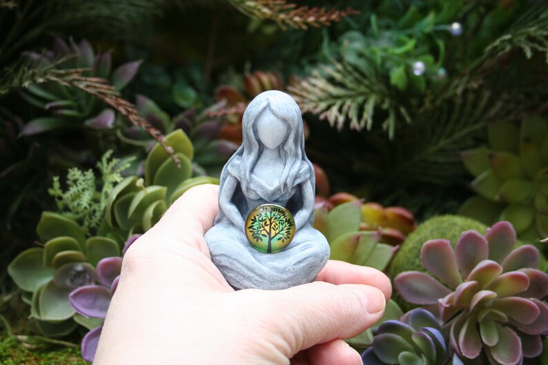 Earth Goddess Statue Gaia Statue Holding Tree of Life - Etsy