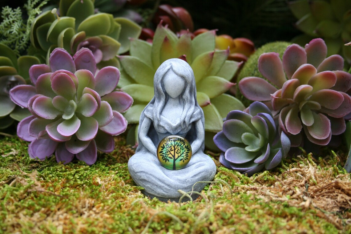 Earth Goddess Statue Gaia Statue Holding Tree of Life - Etsy