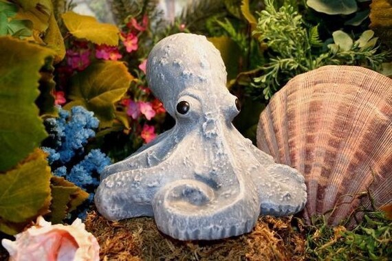 Octopus Statue Concrete Octopus Baby Outdoor Garden Art - Etsy