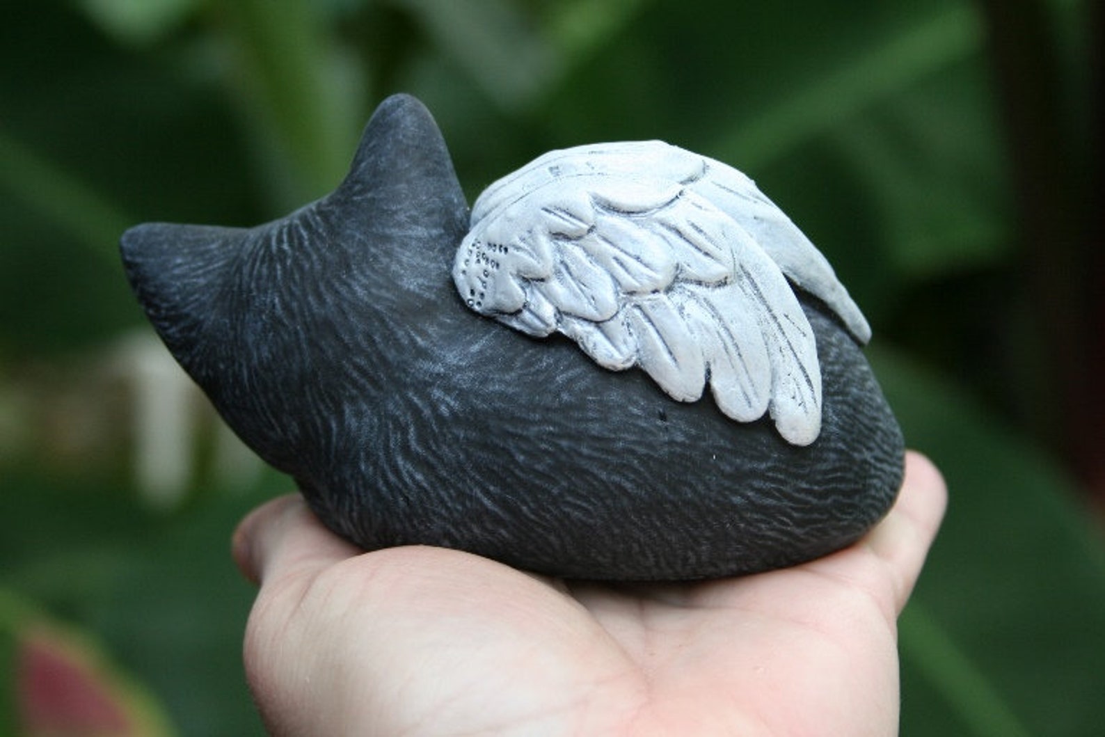 Angel Cat Statue Sleeping Cat Concrete Pet Memorial for - Etsy