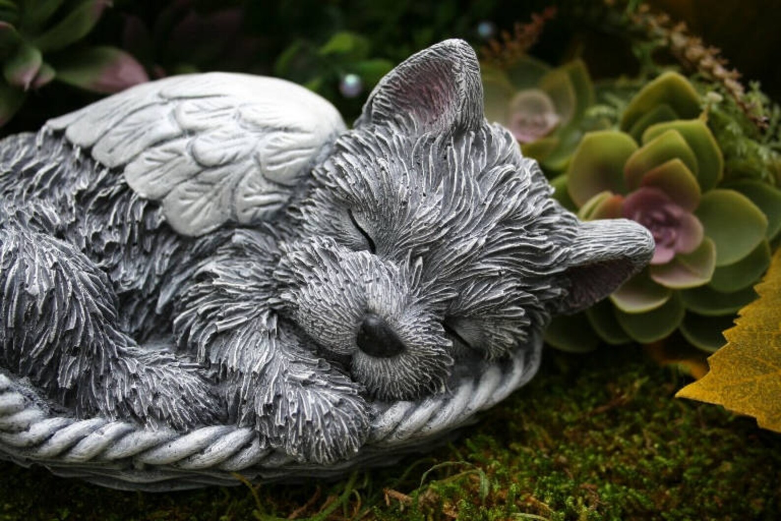 Yorkie Angel Dog Statue Yorkshire Terrier Memorial Silky | Etsy