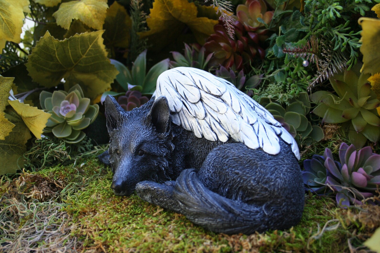 Black German Shepherd Angel Dog Statue my Guardian - Etsy