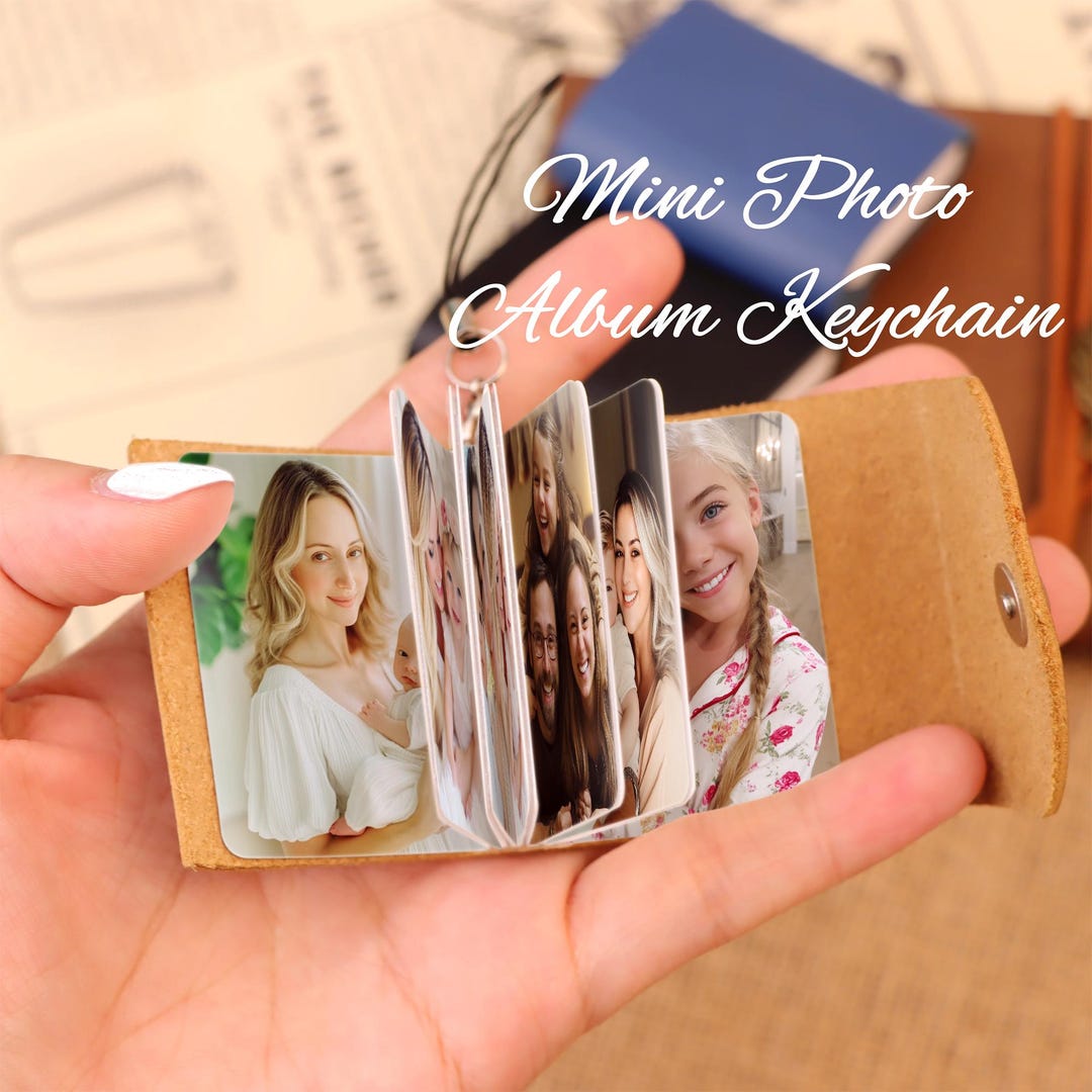 Mini Photo Album Keychain, Personalized Photo Keychain, Family Keychain ...