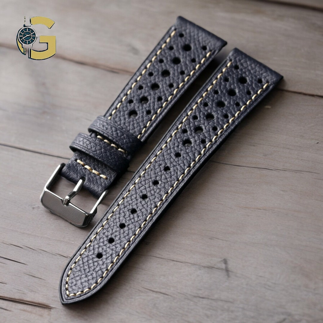 Handmade Racing Rally Leather Watch Strap | Unique Design, Sizes 18 Mm ...