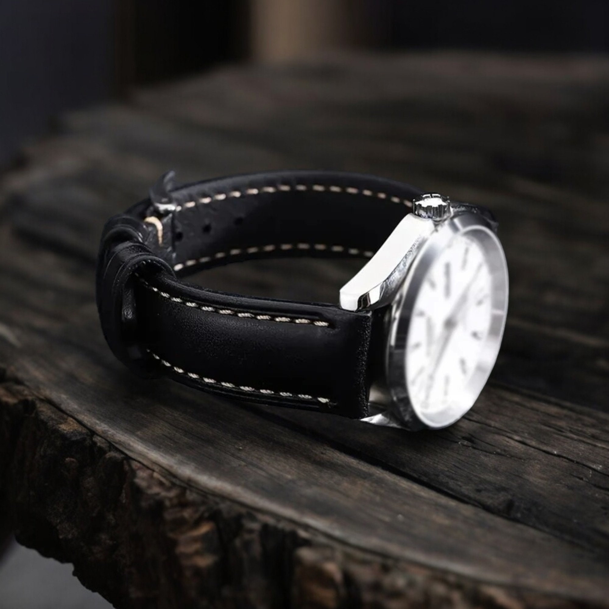 Premium Omega Black Cordovan Watch Strap - Handmade Luxury Strap for ...