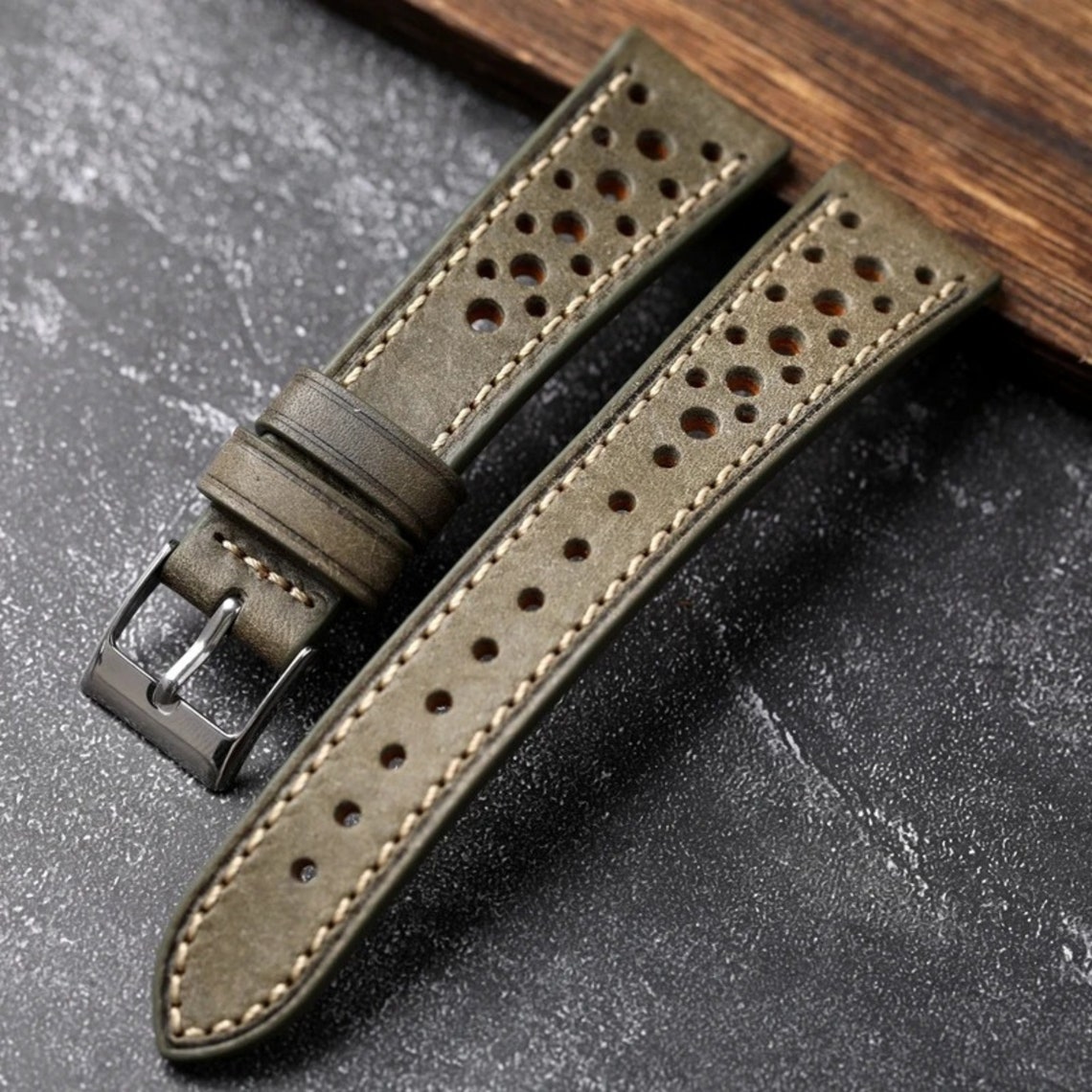 Handmade Rally Racing Leather Watch Strap | Beautiful Strap, Sizes 18 ...