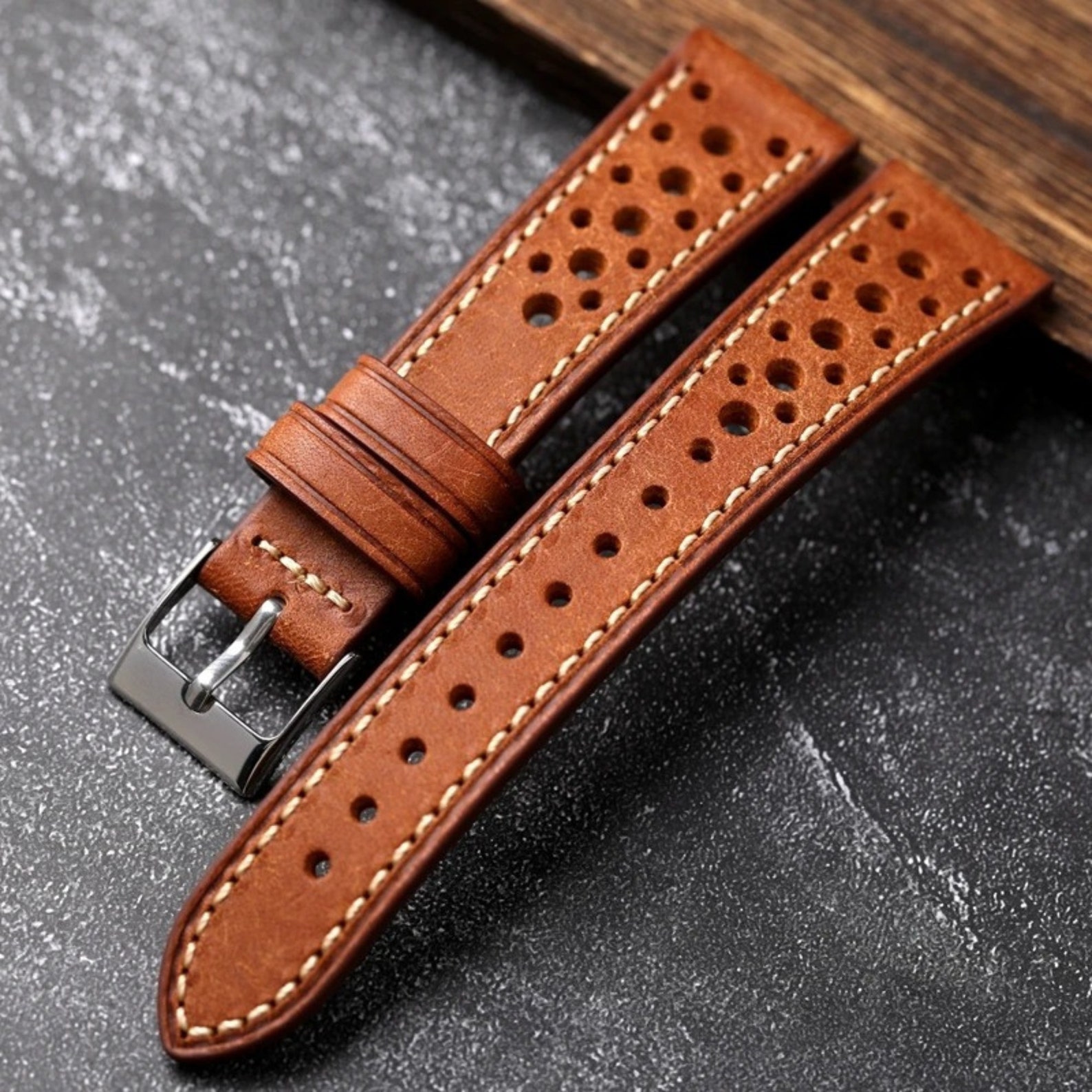 Handmade Rally Racing Leather Watch Strap | Beautiful Strap, Sizes 18 ...