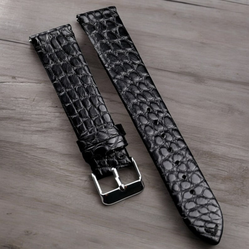 Premium Quality Handmade Elegant Black Leather Watch Strap | Perfect ...