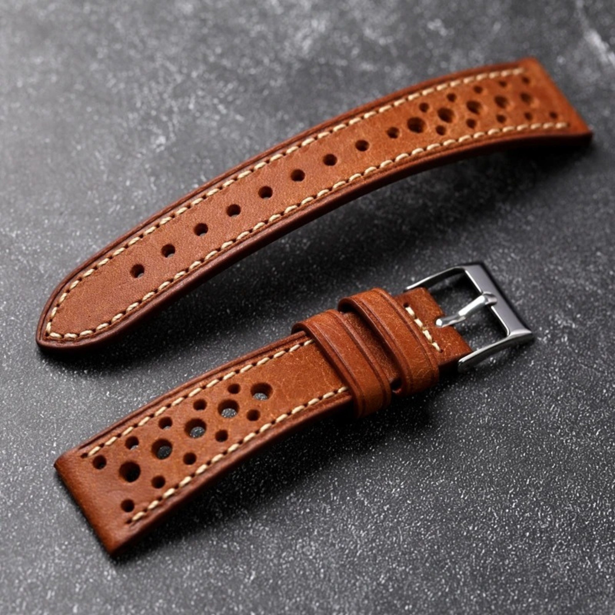 Handmade Rally Racing Leather Watch Strap | Beautiful Strap, Sizes 18 ...