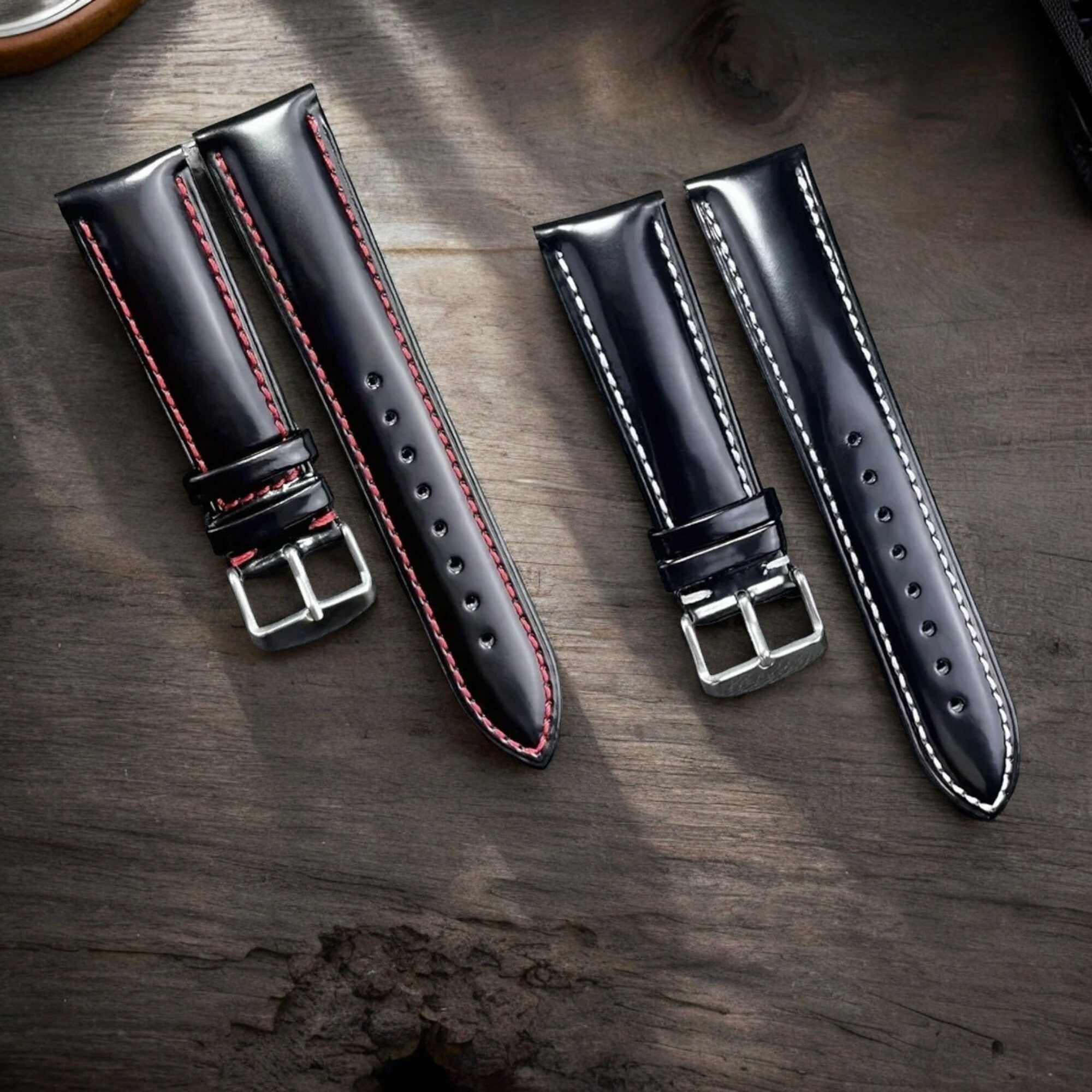 Premium Omega Black Cordovan Watch Strap - Handmade Luxury Strap for ...