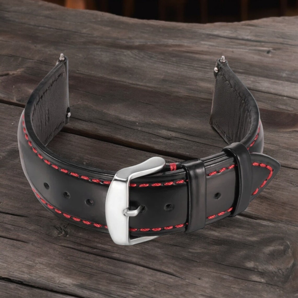 Premium Omega Black Cordovan Watch Strap - Handmade Luxury Strap for ...