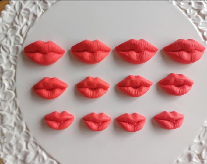 Lips Edible Fondant Cake Toppers - Etsy