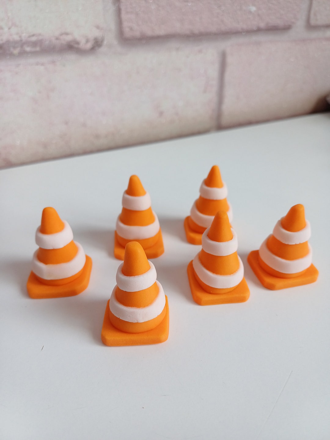 Traffic Cone Edible Fondant Cake Toppers - Etsy UK