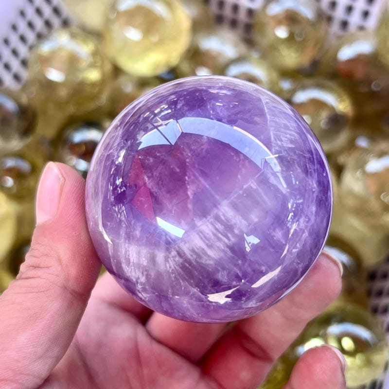Amethyst Healing Geode Ball - Etsy UK