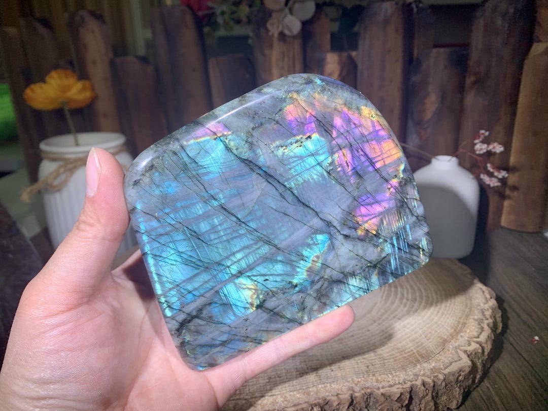 2.8LB Large Labradorite Freeform Ornament, Natural Colourful Light ...
