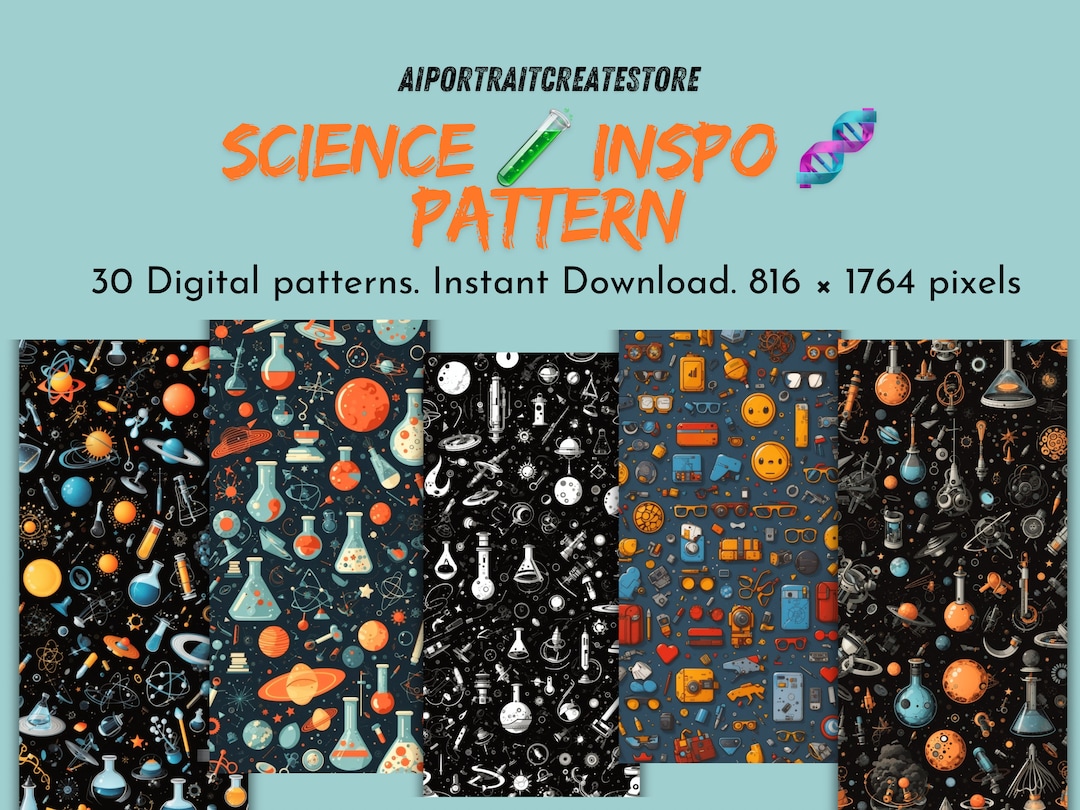 30 Science Lover Inspired Lab Printable Paper Instant Digital Download ...